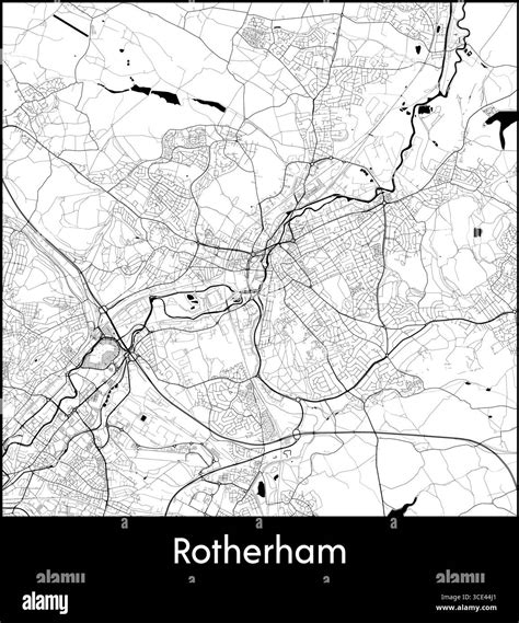 Rotherham City Map United Kingdom Topographic Vector Map Poster Stock Vector Image And Art Alamy