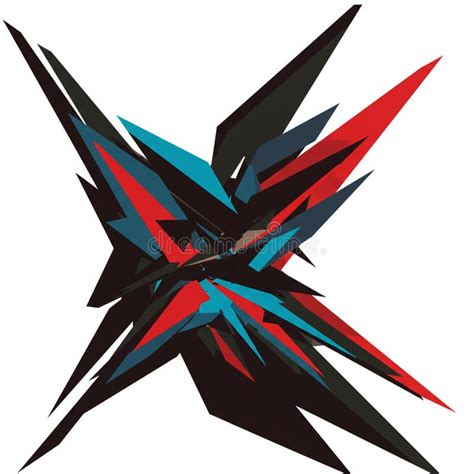 Abstract Geometric Composition Featuring Sharp Angular Shapes In Black