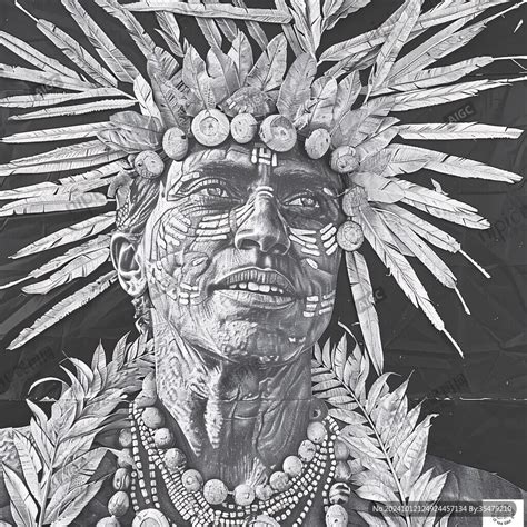 Ai创作图美洲原住民文化 印第安酋长像 印第安土著人雕像 美洲土著艺术 印第安人雕塑 印第安人塑像 原住民浮雕 土著居民雕塑 印第安人文化 部落首领像 南美印第安人雕像 印第安画风 印第安阿兹