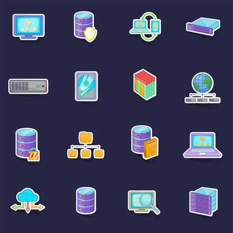 Premium Vector Data Base Icons Set Vector Sticker