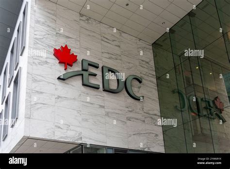 Export Development Canada Edc Sign Is Seen At The Entrance To Edc