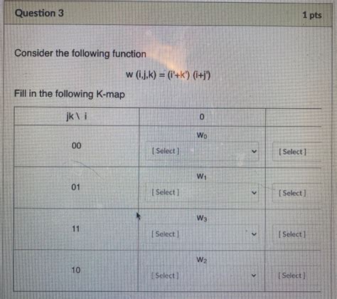 solved question 3 1 pts consider the following function w