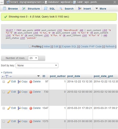 Mysql Basics Writing Custom Select Statements In Phpmyadmin • Wpshout