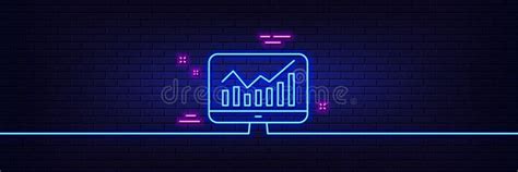 Statistics Line Icon Data Analysis Sign Neon Light Glow Effect Vector Stock Vector