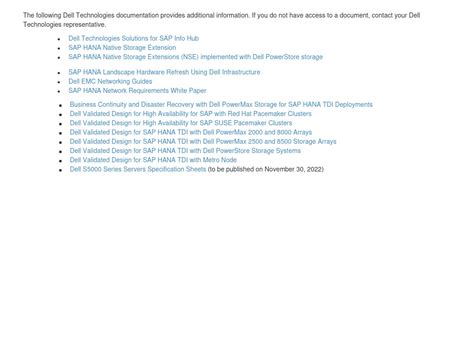 Dell Technologies Documentation Dell Validated Design For Sap Hana Tdi With Dell S5000 Series