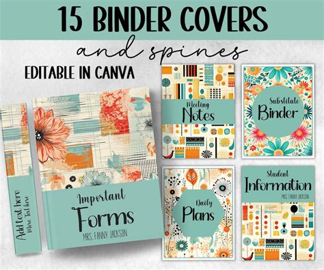 School Student Binder Cover I Classroom Printables I Teacher Binder