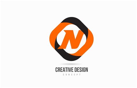 N Alphabet Letter Logo Icon In Orange Colour Design For Business And