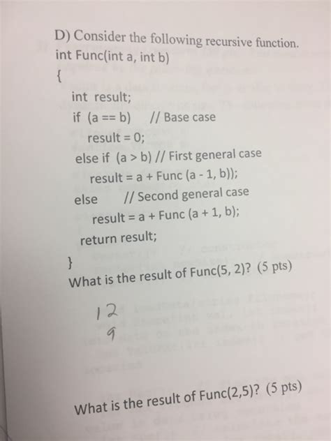 Solved Consider The Following Recursive Function Int