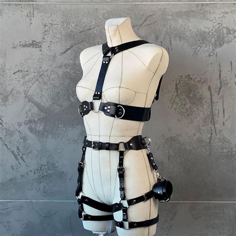 Full Body Harness For Women Black Bdsm Bondage Leather Kink Coachella