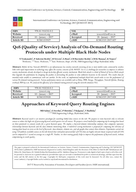 Qos Quality Of Service Analysis Of On Demand Routing Protocols Under Multiple Black Hole Nodes