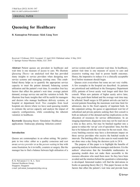 Queue Healthcare Pdf Patient Simulation