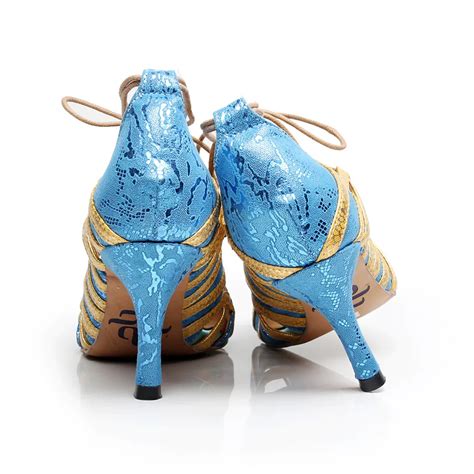 Брендовые кожаные туфли для латинских танцев синего серого цвета слоновой кости женские