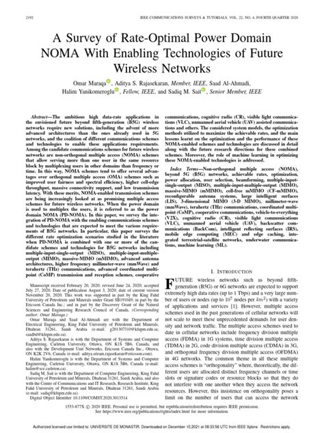 A Survey Of Rate Optimal Power Domain Noma With Enabling Technologies