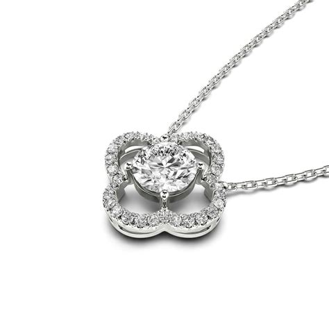 Jeulia Collar 10k14k18k Oro De Forma De Trébol Cuatro Hojas Con Corte