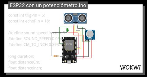 Potenciometro Led Y Ultrasonico Wokwi Arduino And Esp32 Simulator