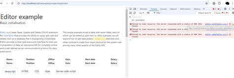 Editor 240 Setup Test Localhost Error — Datatables Forums