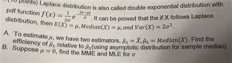 Solved On Is Also Called Double Exponential Distribution