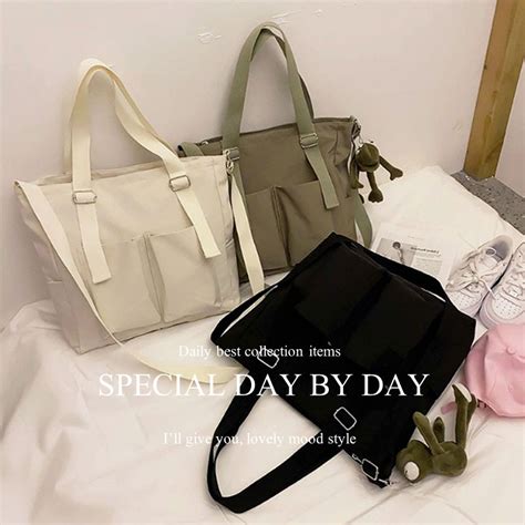 데일리나인 무료배송 Dnyne 여성 투웨이 포켓 방수 에코백 지퍼 숄더 쇼퍼백 크로스백 여성 가방 숄더백 토트백 학생가방 여자 가방 캐쥬얼 백