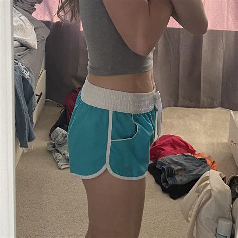 Womens Blue And White Shorts Depop