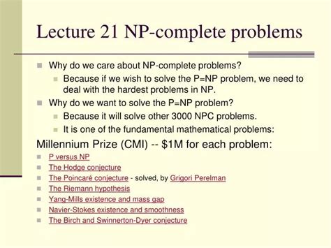 PPT Lecture 21 NP Complete Problems PowerPoint Presentation Free Download ID 3208404