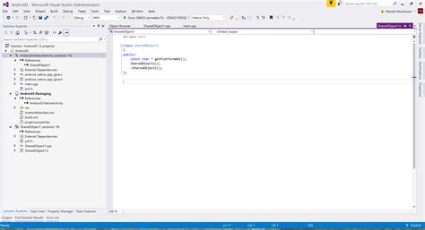 how to use a dynamic library in a visual c android application