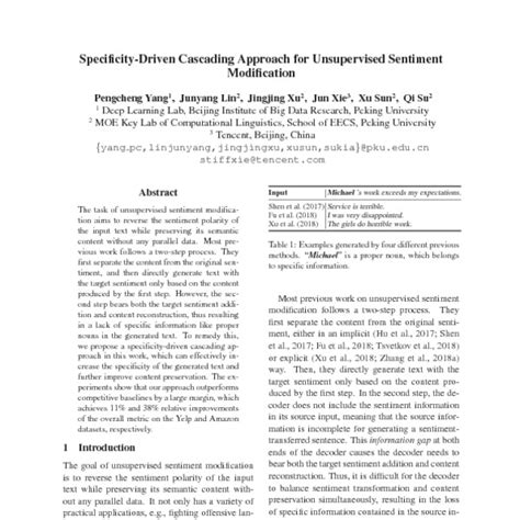 specificity driven cascading approach for unsupervised sentiment