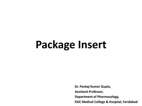 Package Insert Pptx