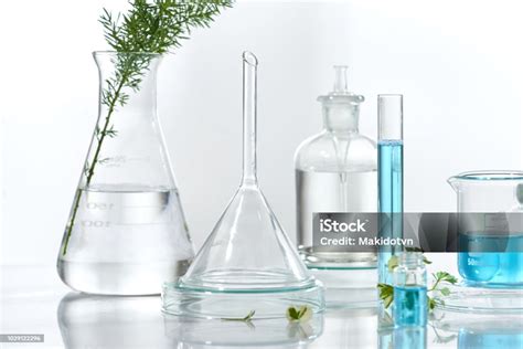 화장품 연구소 연구 및 개발입니다 과학 생물 스킨케어 크림 세럼 제품 잎입니다 자연 유기농 뷰티 화장품 개념입니다 화장품입니다 식물에 대한 스톡 사진 및 기타 이미지