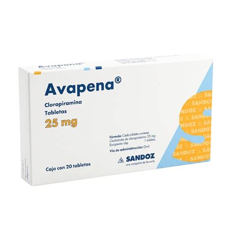 Avapena Cloropiramina 25 Mg Caja Con 20 Tabletas Farmacia Sanorim