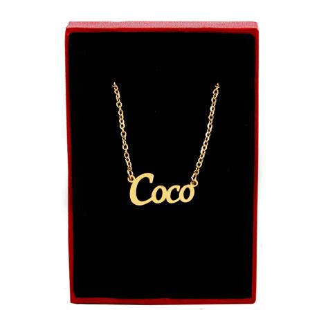 Coco Name Necklace Rose Gold Gold Silver Tone Free T Box And Bag Pendants Italic