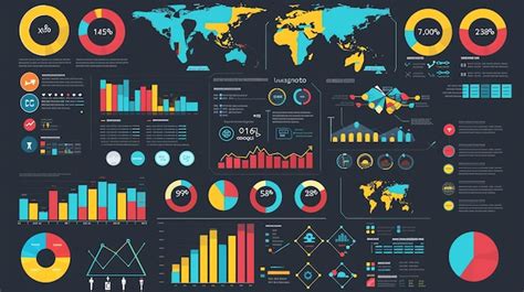 Infographic With Colorful Charts And Graphs Premium Ai Generated Image