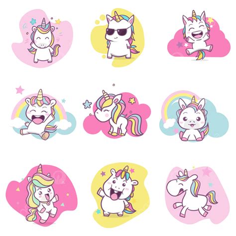 귀여운 유니콘 캐릭터 벡터 말 재미있는 조랑말 Png 일러스트 및 벡터 에 대한 무료 다운로드 Pngtree