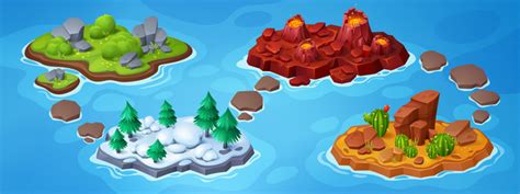 Island Map For Game Level Interface Royalty Free Vector