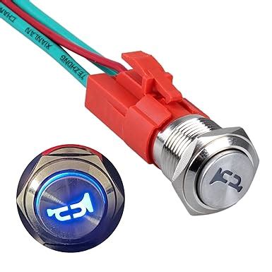 Amazon Com DMWD Horn Push Button Switch 16mm Heavy Duty 20Amp 12V 24V ON Off Momentary Horn