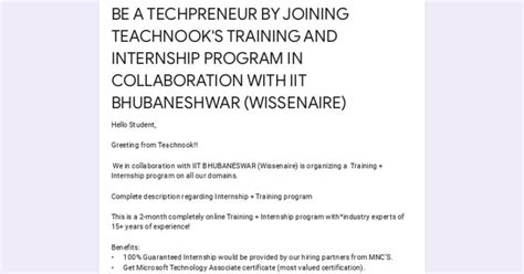 Satyam Mishra On Linkedin Be A Techpreneur By Joining Teachnooks Training And Internship