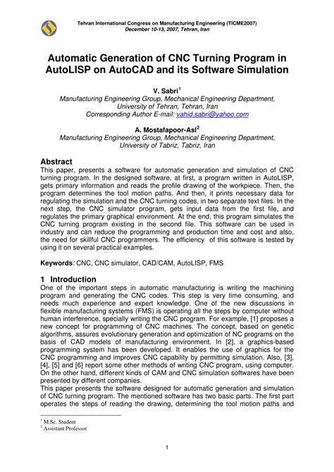 Pdf Automatic Generation Of Cnc Turning Program In Autolisp On