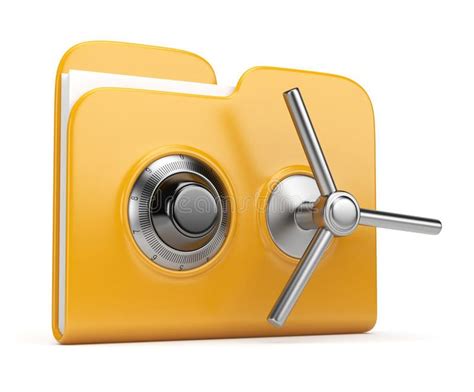 Data Security Concept Folder And Lock 3d Data Security Concept Yellow Folder Spon