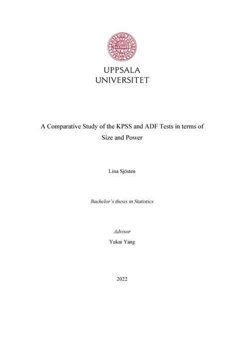 Adf Test Vs Kpss Econometria A Comparative Study Of The Kpss And