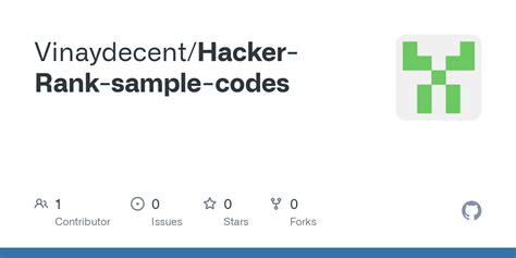 GitHub Vinaydecent Hacker Rank Sample Codes