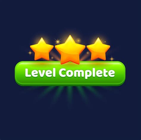Premium Vector Game Level Complete Badge GUI Golden Stars Reward