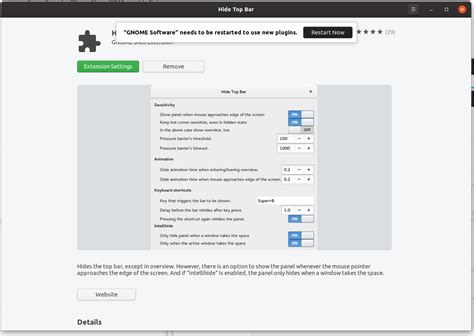 Autohide How To Enable Hide Top Bar Gnome Extension So That It Hides The Top Bar Ask Ubuntu