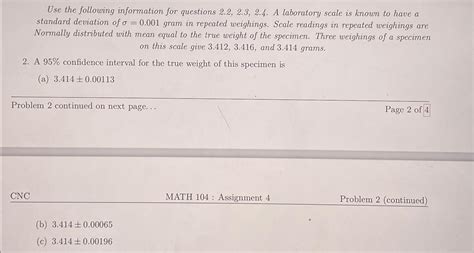 Solved Use The Following Information For Questions