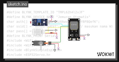 Jemuran Otomatis Wokwi ESP32 STM32 Arduino Simulator