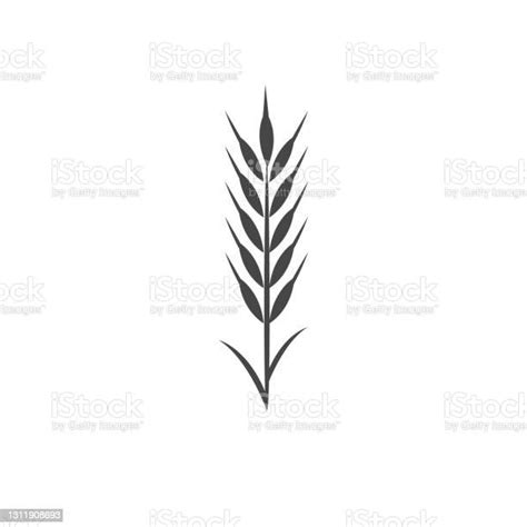 미니멀 한 밀 아이콘 간단한 보리 위트 쌀 로고 벡터 일러스트 흰색 배경에 격리 된 밀 벡터 농장 및 베이커리 기호 공장 산업 건물에 대한 스톡 벡터 아트 및 기타 이미지