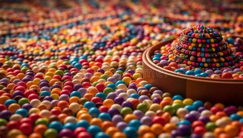 A Vibrant Circle Of Candy And Chocolate A Sweet Souvenir Generated By Ai Stock Illustration