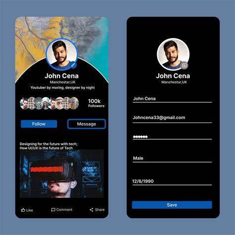 Designed A Social Media Profile App Shuaib Sambo Posted On The Topic