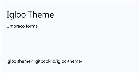 Umbraco Forms Igloo Theme