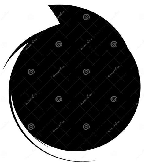 Circle With Dynamic Swoosh Line Frame Monochrome Circular Element Stock Vector Illustration