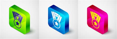 회색 배경에 격리 된 등색 메달 아이콘 우승자 업적 기호 수상 메달 정사각형 버튼입니다 벡터 1위에 대한 스톡 벡터 아트 및 기타 이미지 Istock