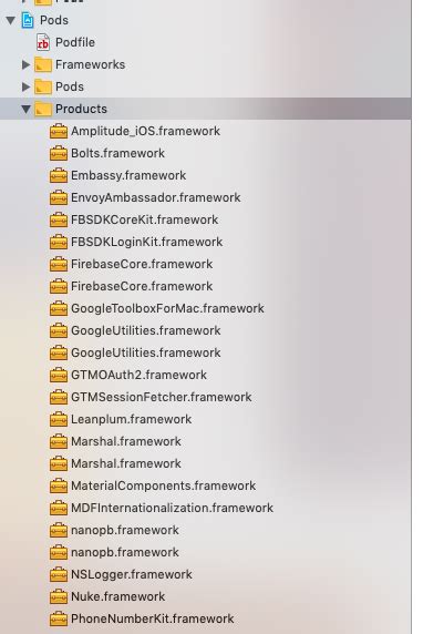 cocoa touch xcode remove duplicate pod frameworks stack overflow